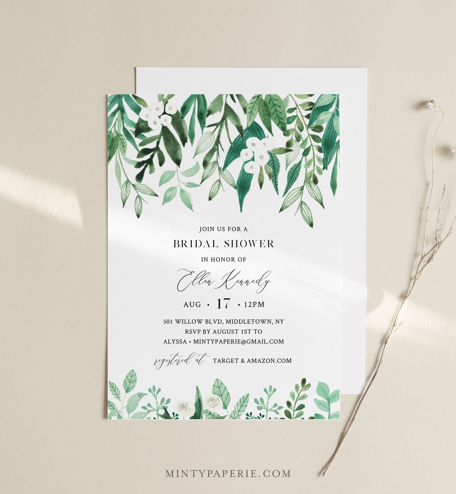 Lush Garden Bridal Shower Invite Greenery Couples Shower - Etsy