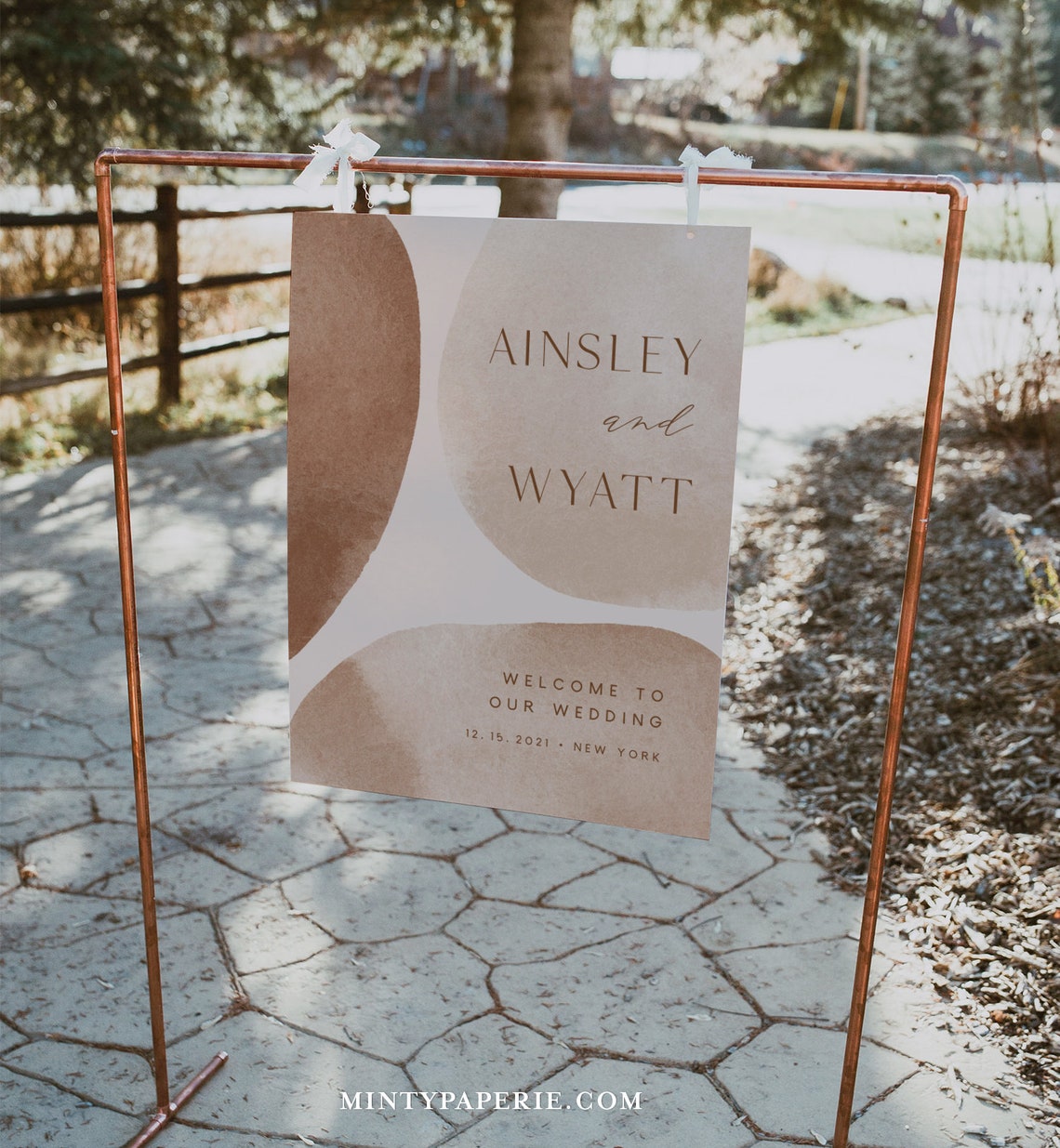 Earthy Welcome Sign Printable Abstract Art Wedding Modern | Etsy