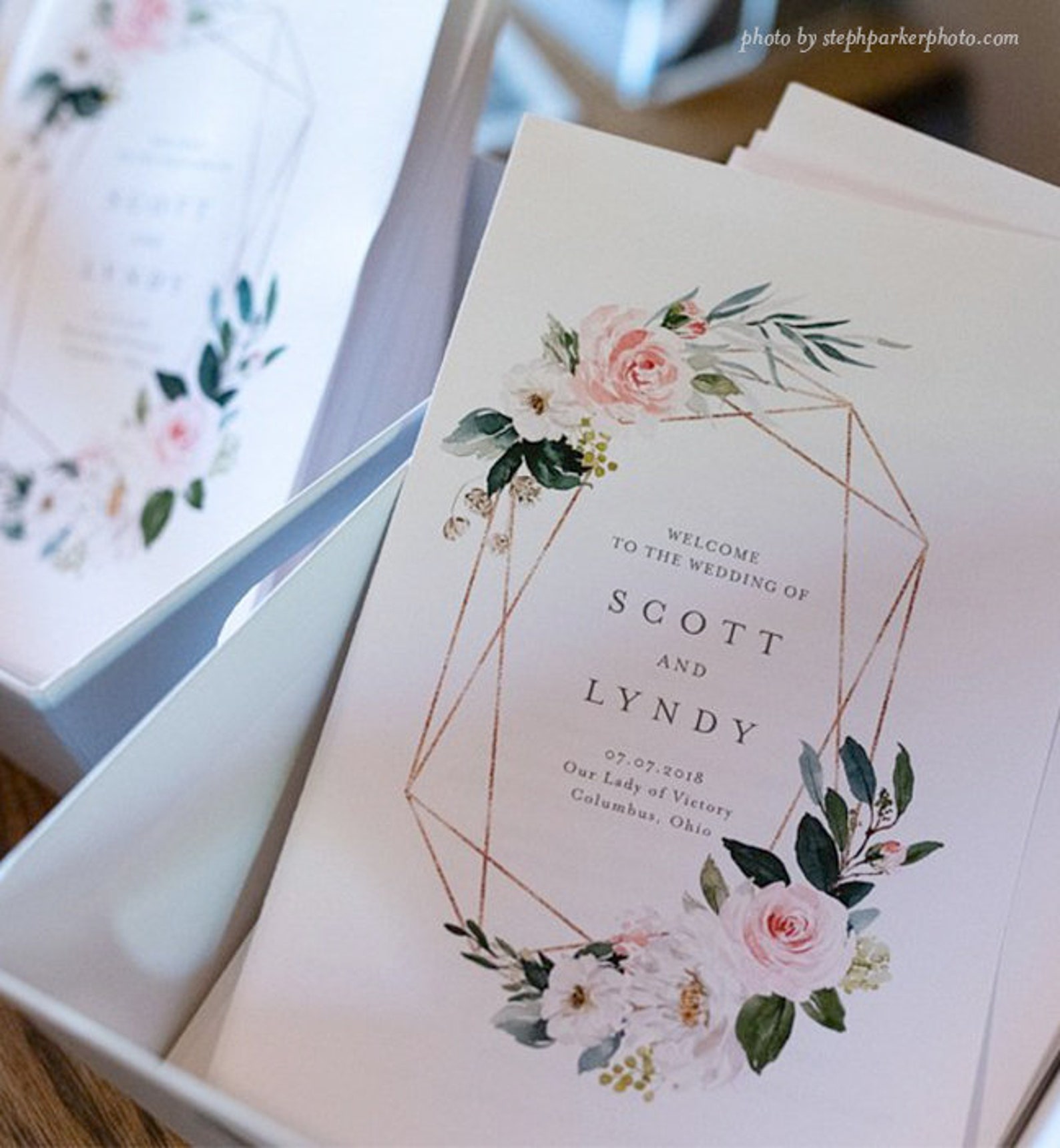 Folded Wedding Program Template INSTANT DOWNLOAD Order of - Etsy