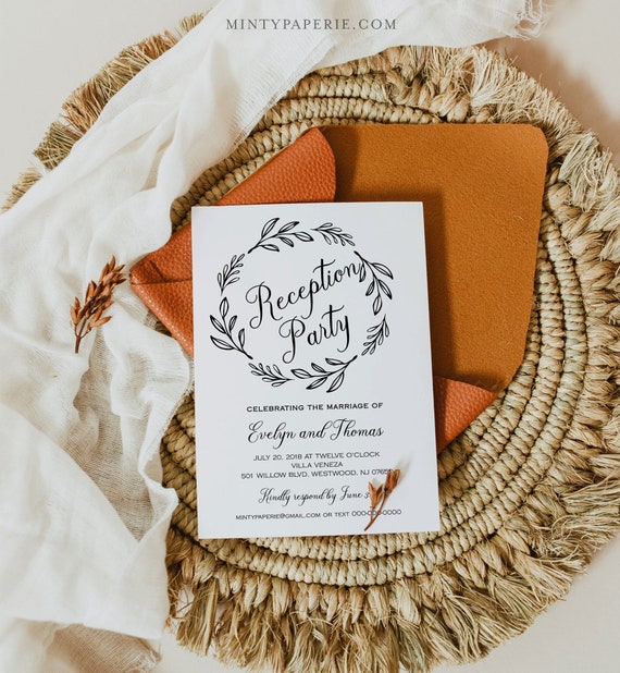 Reception Party Invitation Template Wedding Reception - Etsy