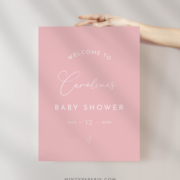 Pink Baby Shower Welcome Sign - Etsy