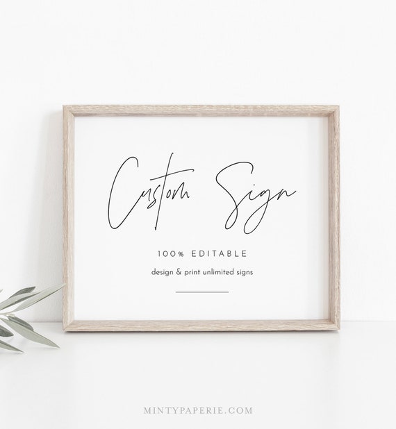 Custom Sign Template Modern Minimalist Wedding or Bridal - Etsy