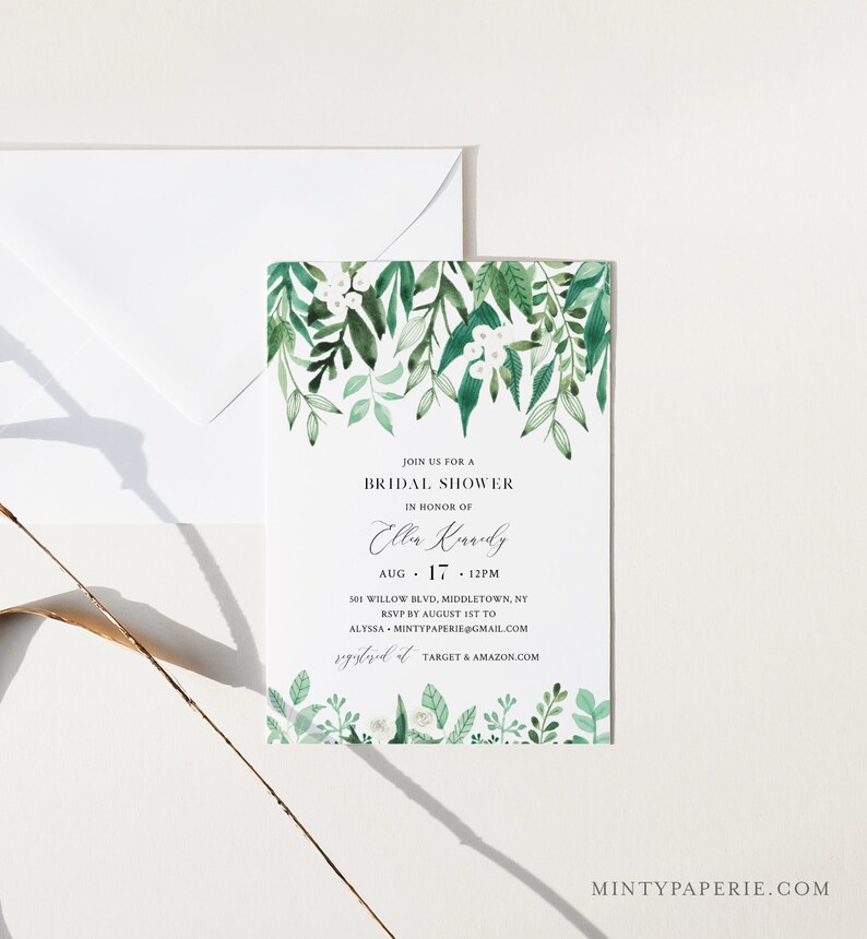 Lush Garden Bridal Shower Invite Greenery Couples Shower | Etsy