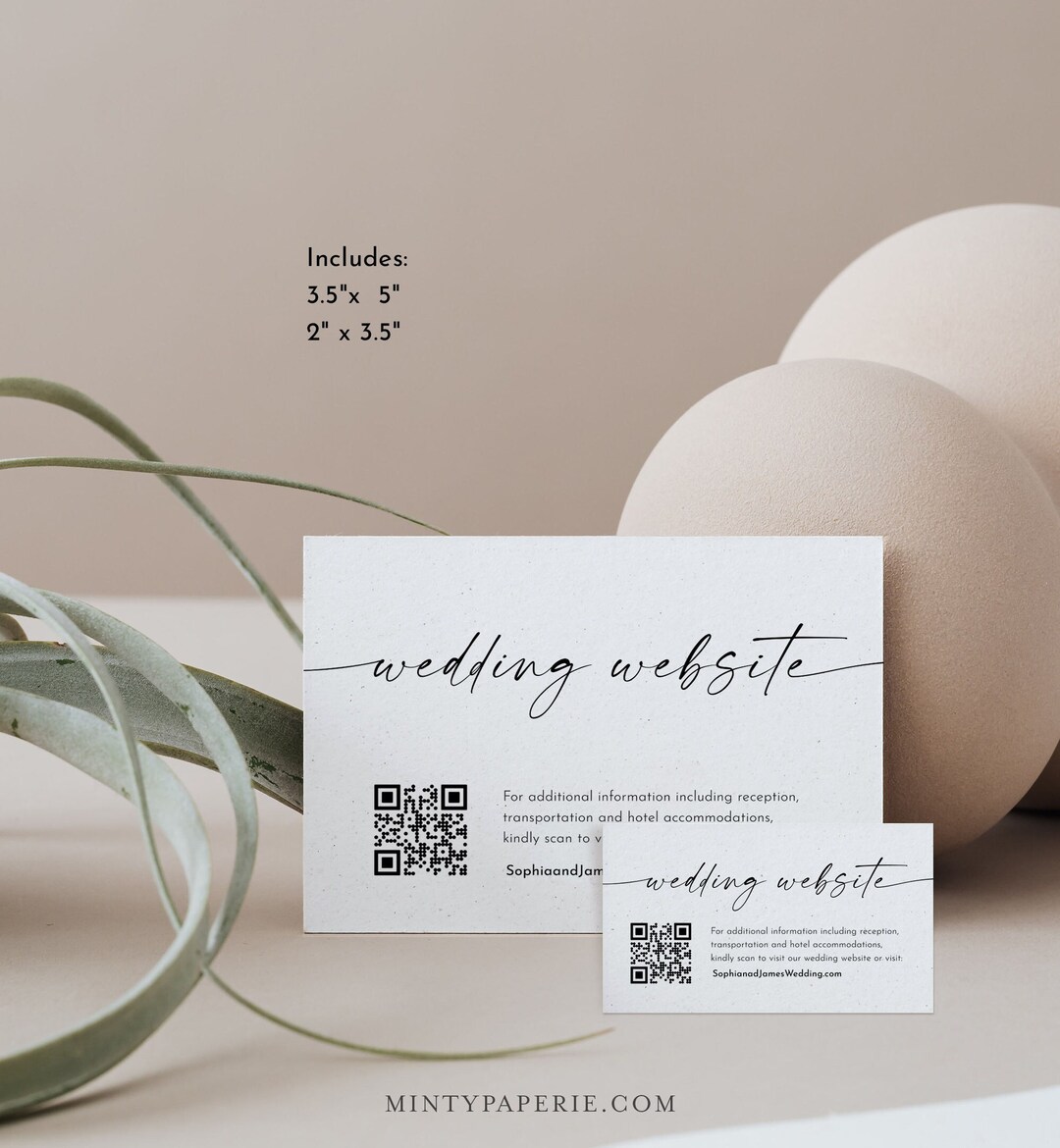 Wedding Website Card QR Code Wedding Details Insert Online - Etsy