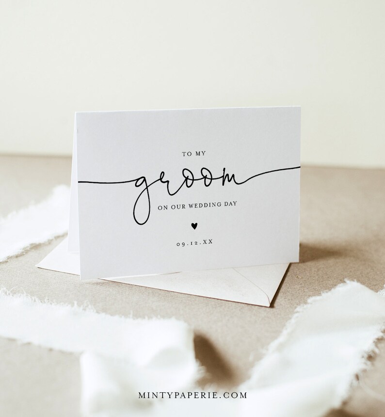 Minimalist Wedding Day Note To My Groom / Bride On Our | Etsy