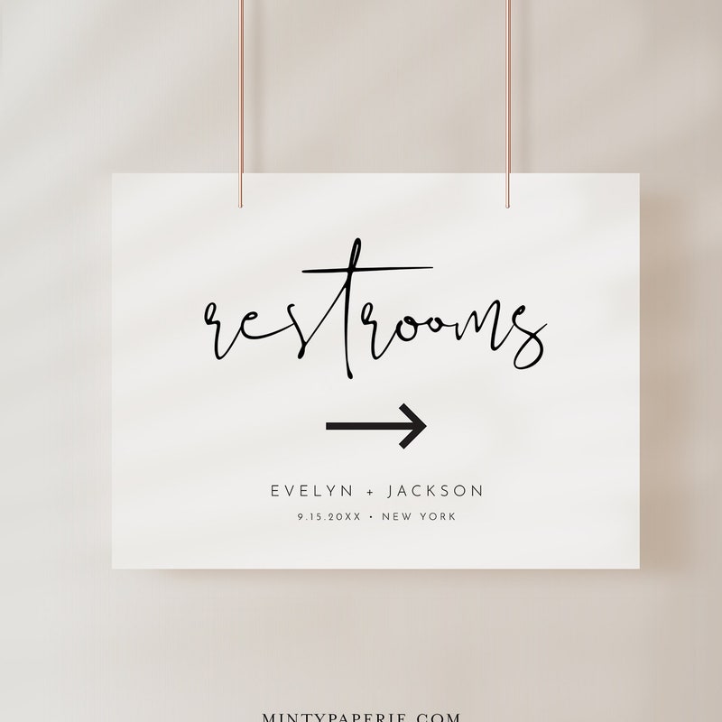 Restroom This Way Sign - Etsy