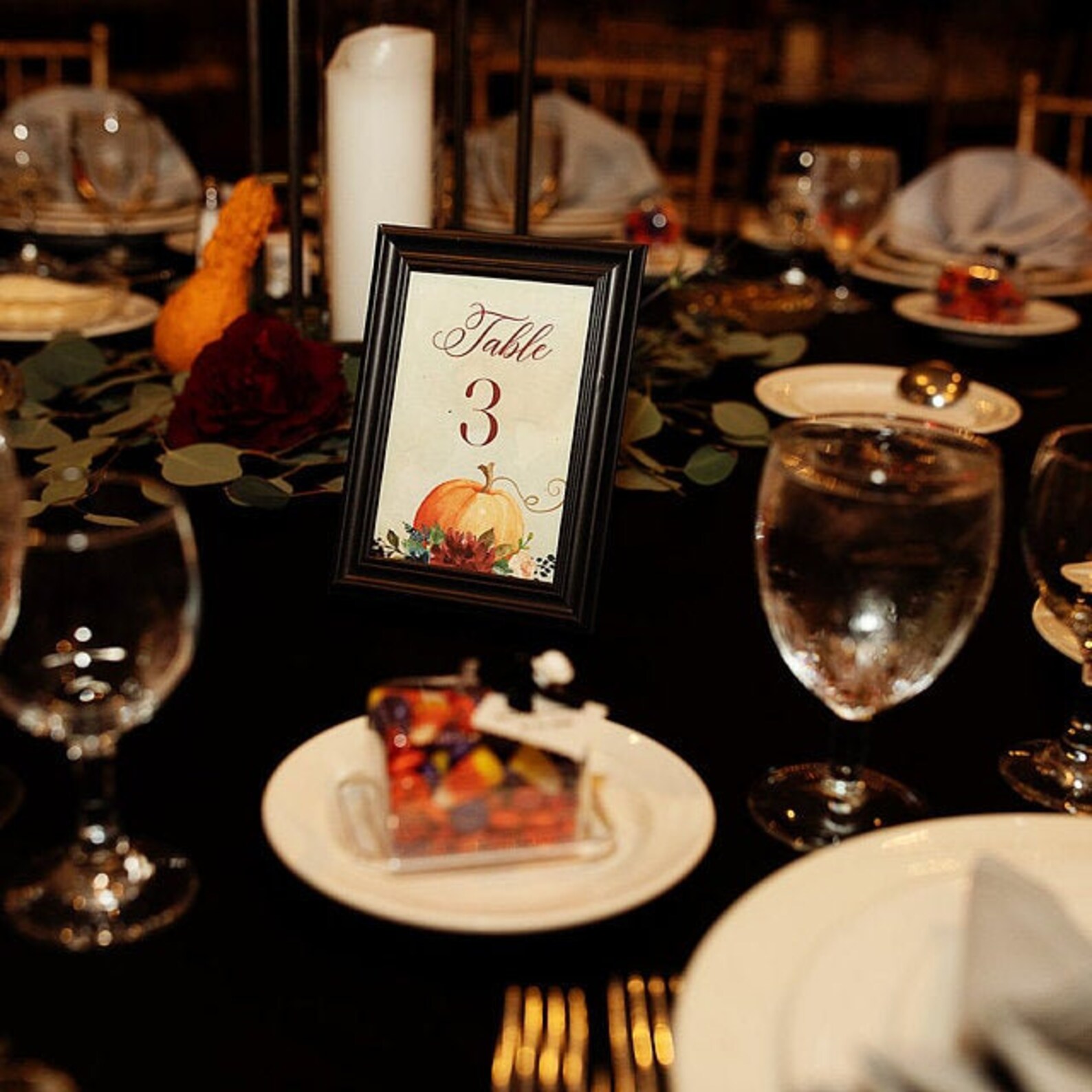 Pumpkin Table Number Card Template Printable Thanksgiving | Etsy