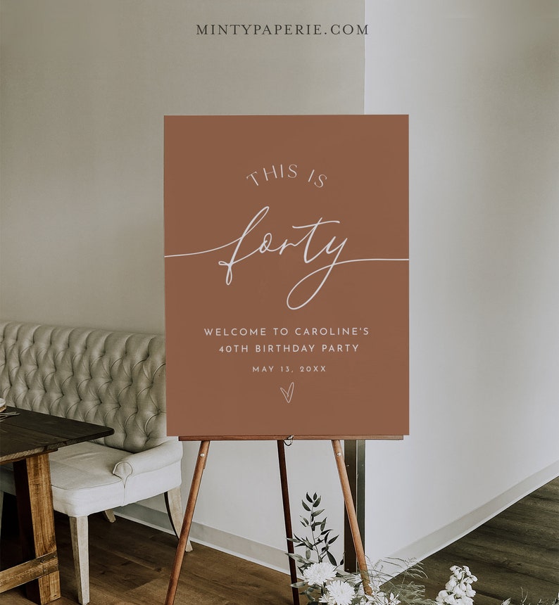 40th Birthday Party Welcome Sign This is Forty Boho - Etsy