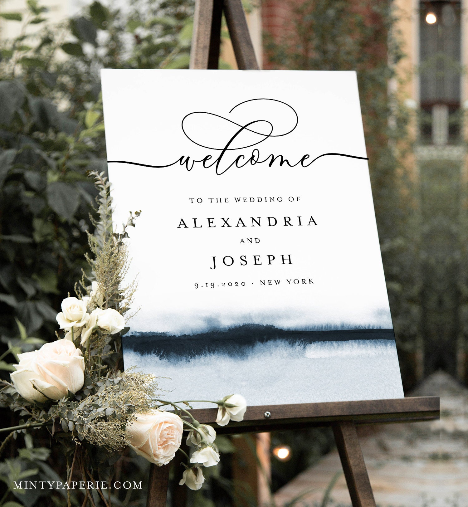 Watercolor Welcome Sign Template Printable Wedding or Bridal - Etsy
