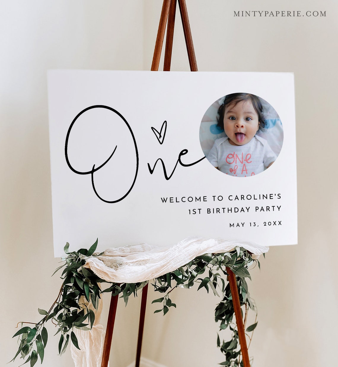 1st Birthday Party Sign, Welcome Sign, First Year Baby Sign, One ...