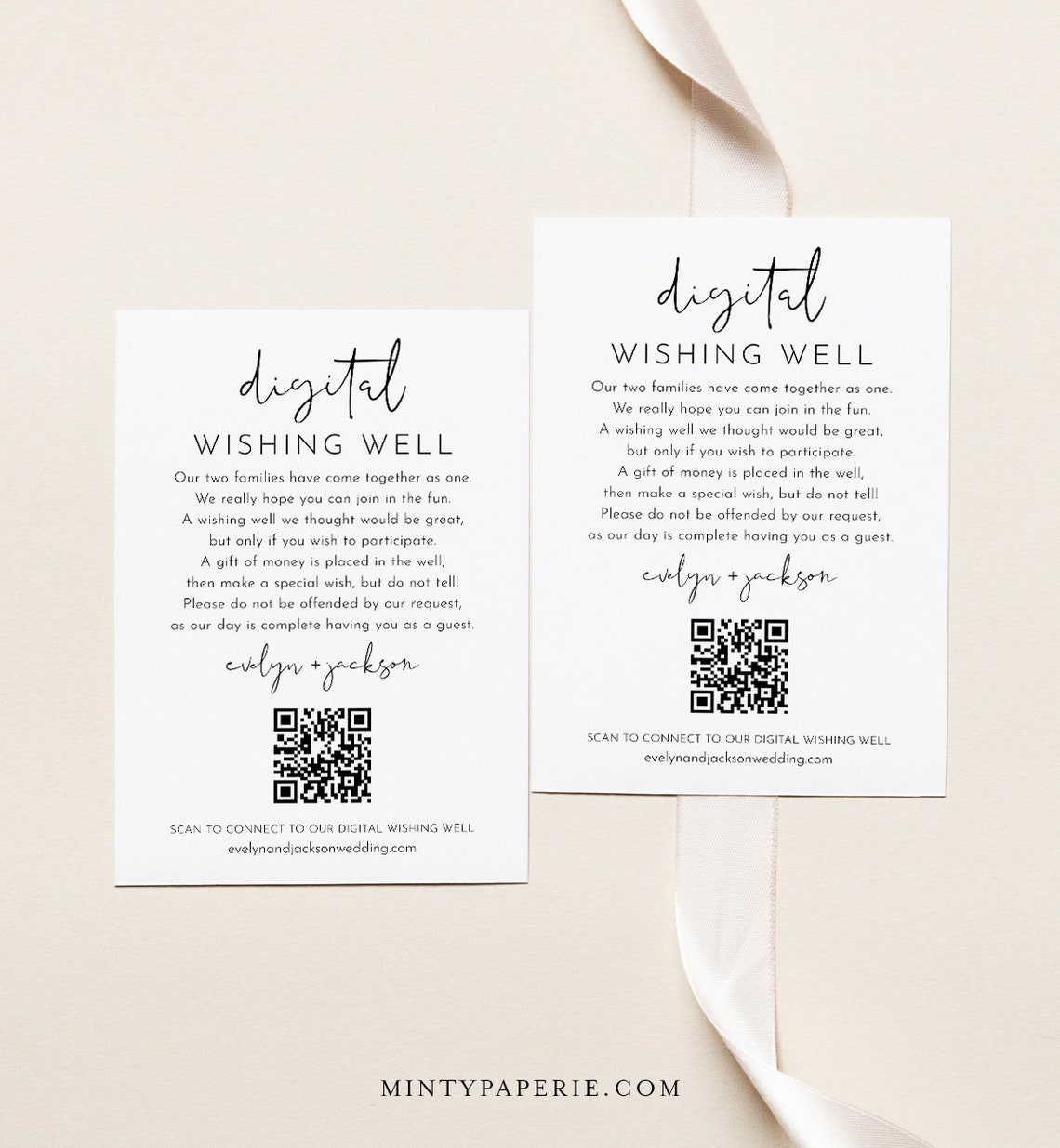 Digital Wishing Well Honeymoon Fund Card QR Wedding Fund | Etsy