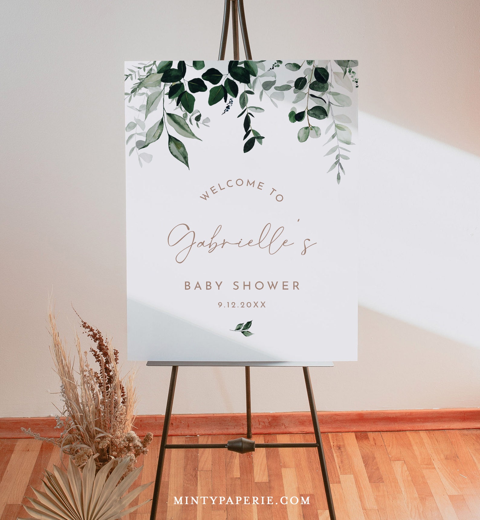 Greenery Baby Shower Welcome Sign, Baby in Bloom, Gender Neutral ...