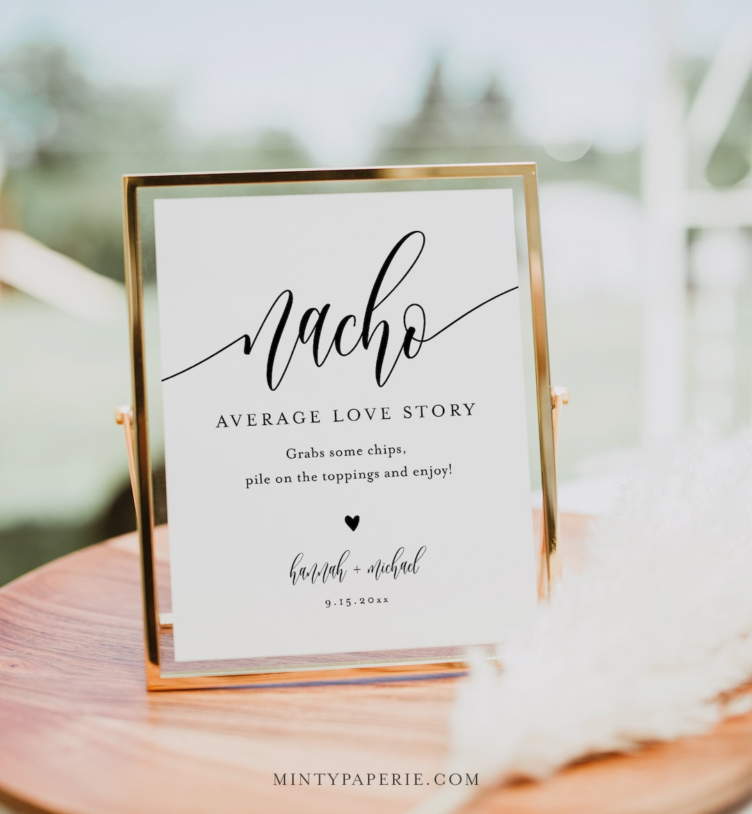 Nacho Bar Sign, Wedding Nacho Station, Bridal Shower Nacho Sign, Fiesta ...
