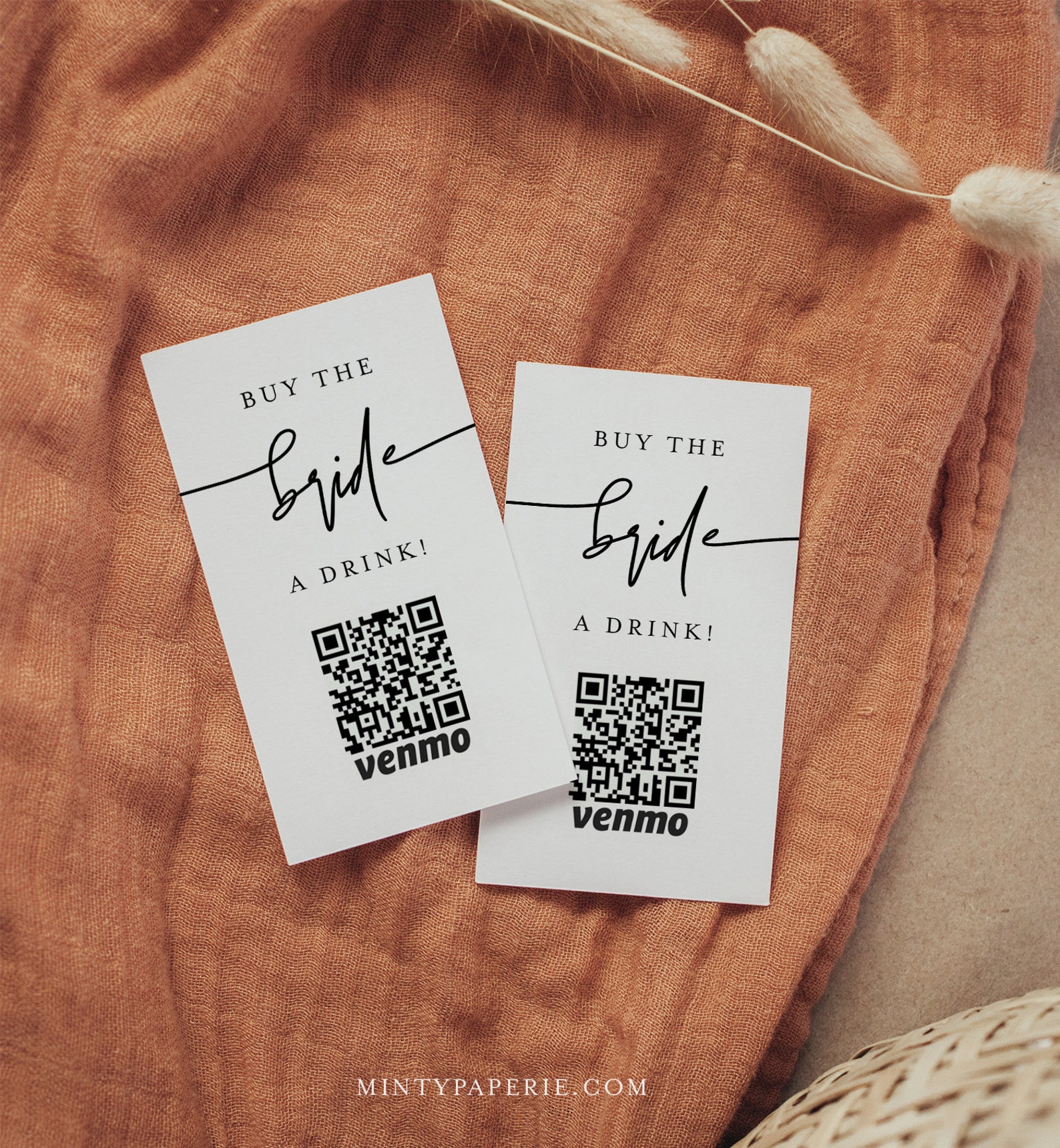Buy the Bride a Drink Bachelorette Venmo Card Paypal QR | Etsy