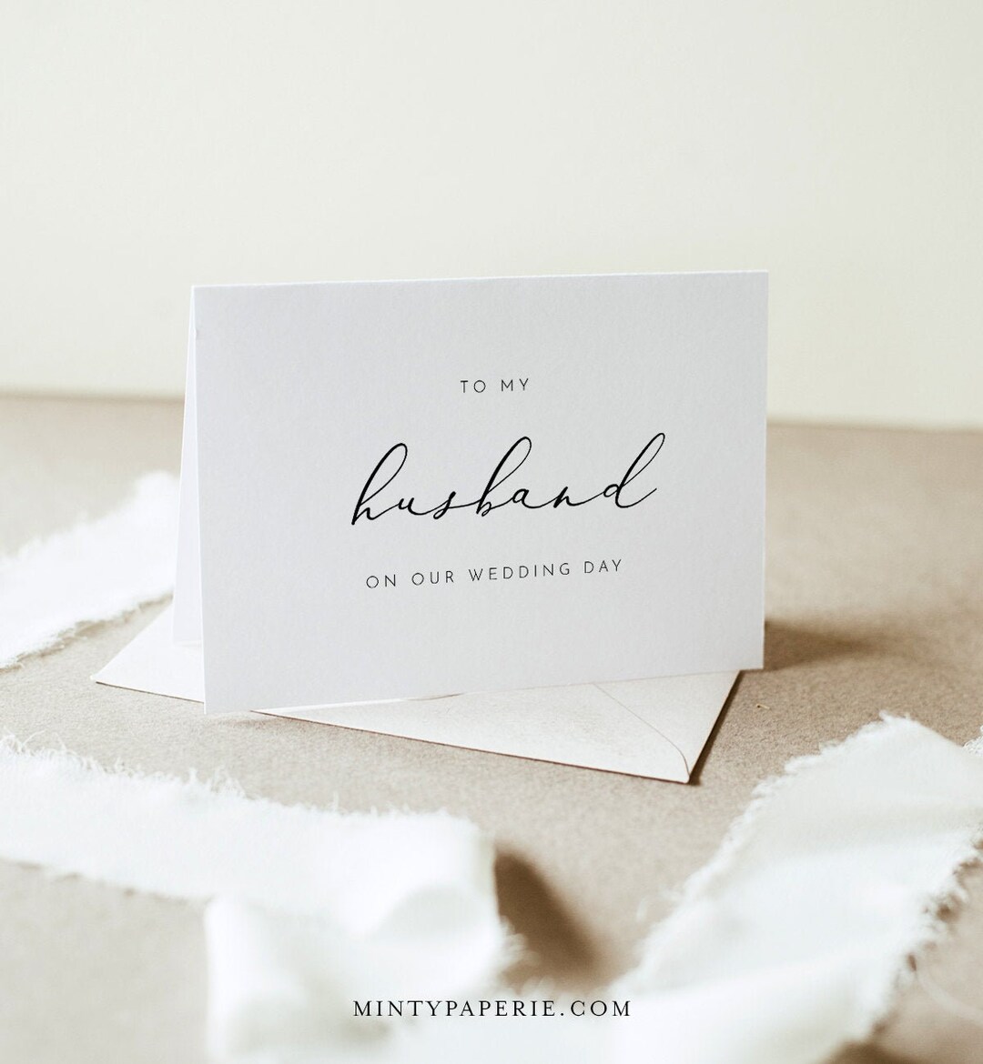 Minimalist Wedding Day Note, to My Groom / Bride on Our Wedding Day ...