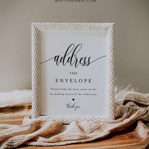 Address the Envelope Sign, Write Your Address, Minimalist Bridal / Baby ...