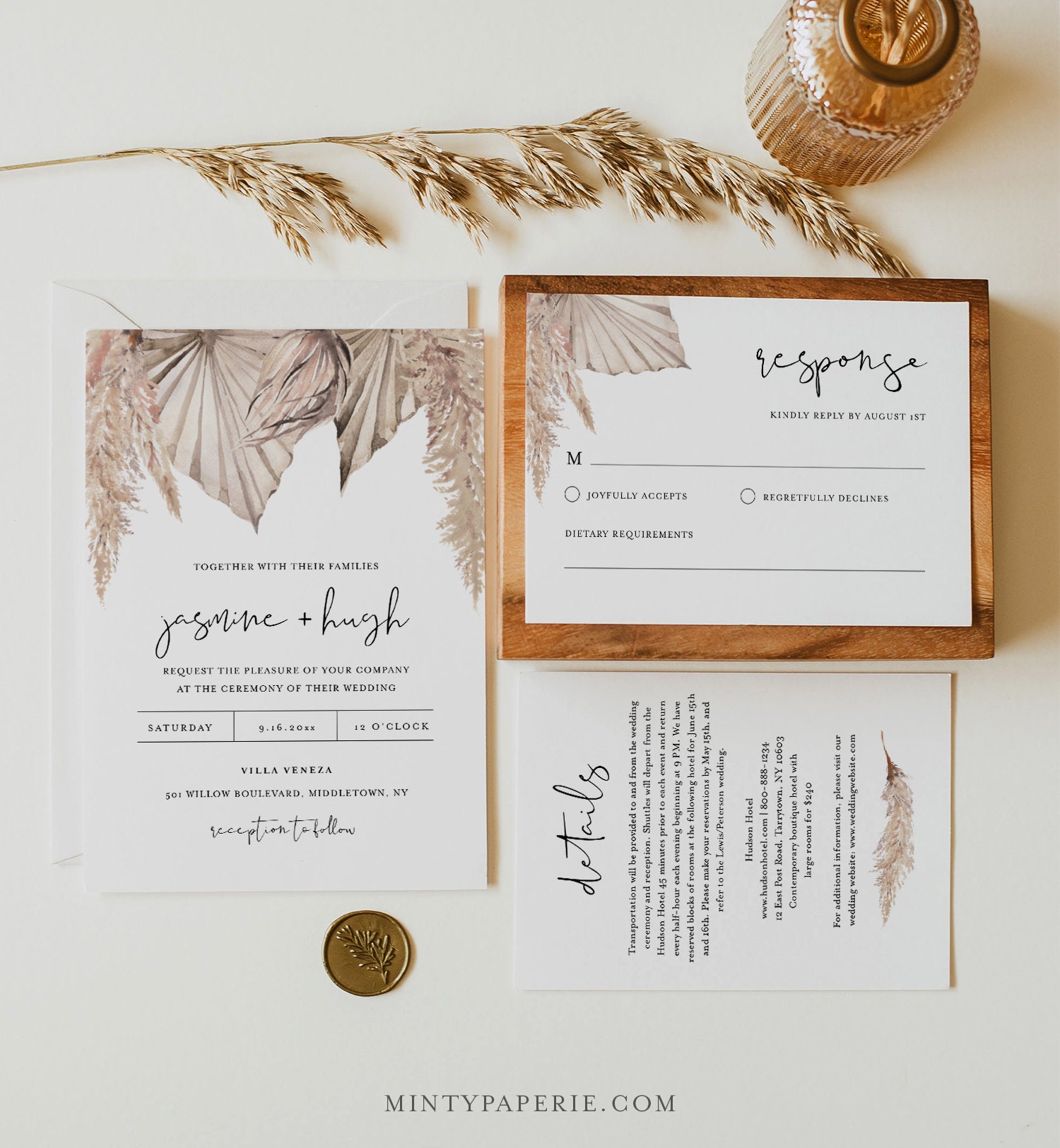 Bohemian Wedding Invitations