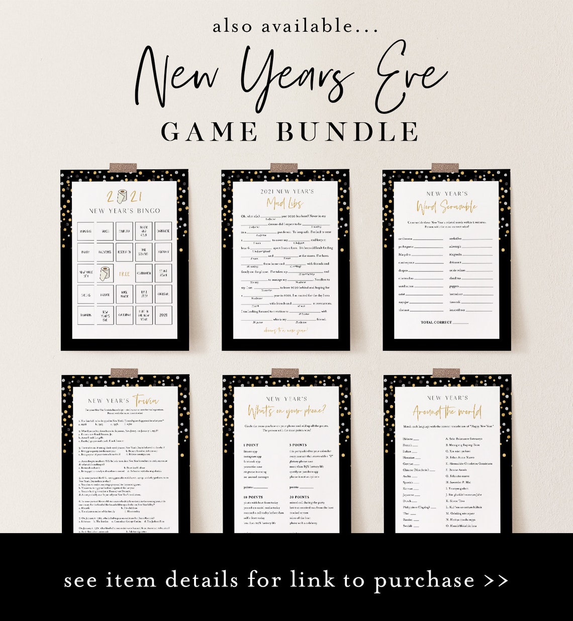 New Years Word Scramble Game Printable New Years Eve Party | Etsy