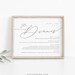 Minimalist Dinner Menu Sign, Printable Wedding Menu Poster, 100% ...