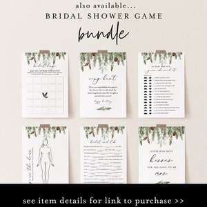 Guess the Dress Game, Bridal Shower Wedding Dress Game, Winter Pine ...