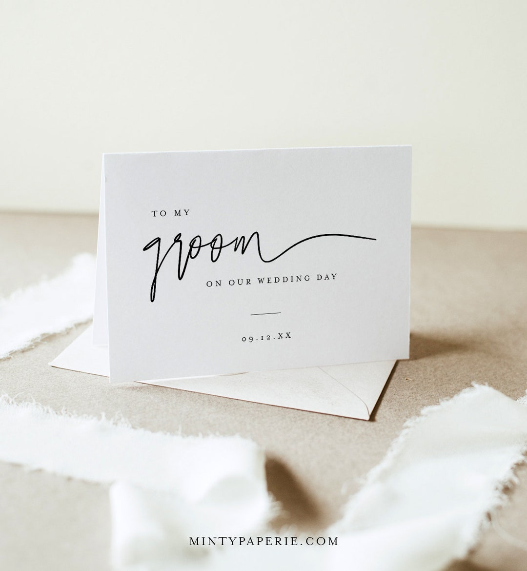 Minimalist Wedding Day Note, to My Groom / Bride on Our Wedding Day ...