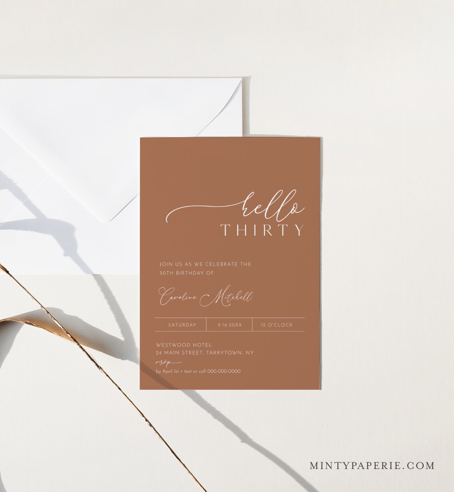 Boho 30th Birthday Invitation Minimal Terracotta Thirty | Etsy