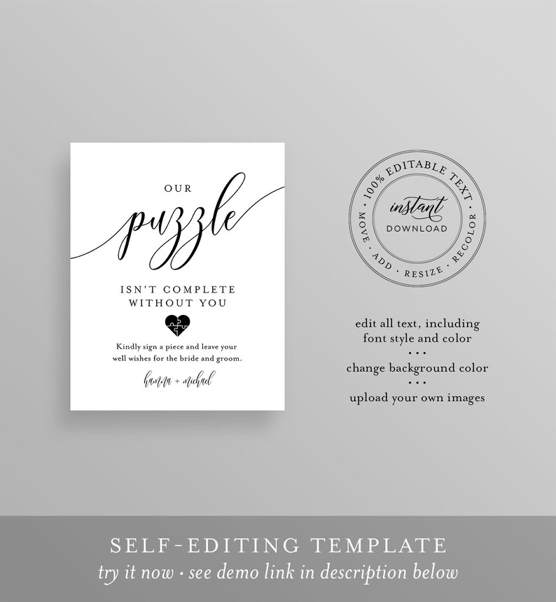 Puzzle Guestbook Sign Wedding Jigsaw Puzzle Piece Sign - Etsy