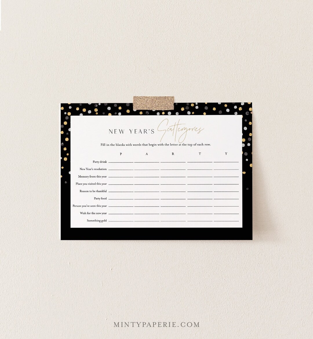 New Year's Scattergories Game, Printable New Years 2023 Party Game, A-Z ...