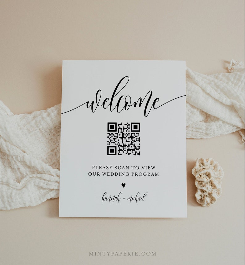 QR Code Wedding Program Scan QR Code for Order of Service - Etsy