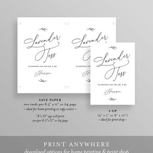 Lavender Toss Sign, INSTANT DOWNLOAD, 100% Editable Template, Printable ...