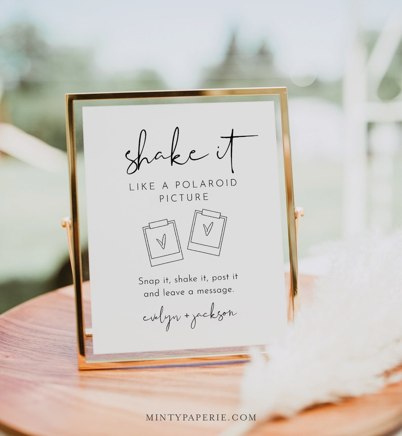 Shake It Like a Polaroid Picture, Photo Guest Book Sign, Modern Wedding ...