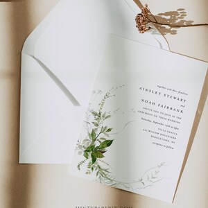 Modern Greenery Wedding Invitation Set INSTANT DOWNLOAD - Etsy