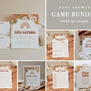 Celebrity Baby Name Game, Printable Retro Groovy Baby Shower Game, Baby ...