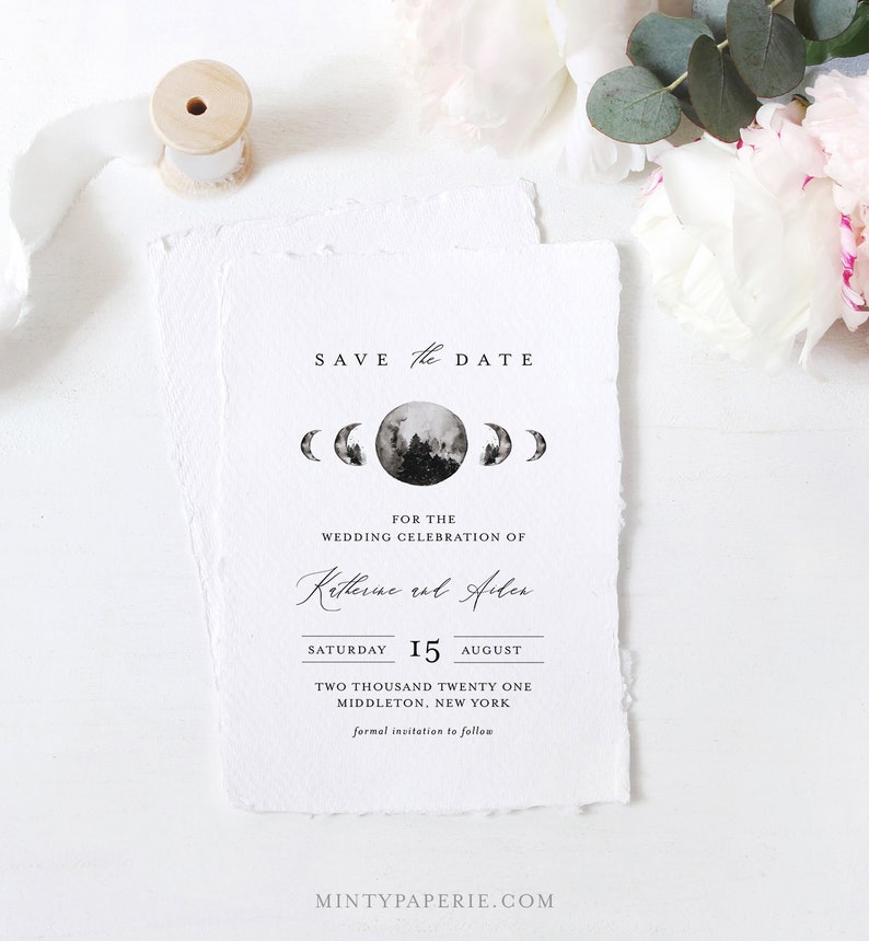 Celestial Save the Date Template, INSTANT DOWNLOAD, Printable Mountain ...