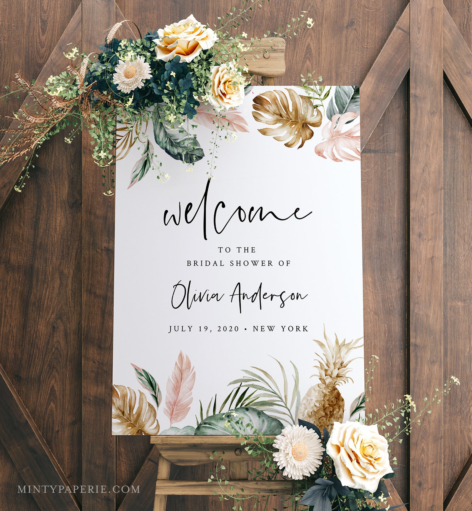 Tropical Welcome Sign Pineapple Destination Wedding or Baby / | Etsy