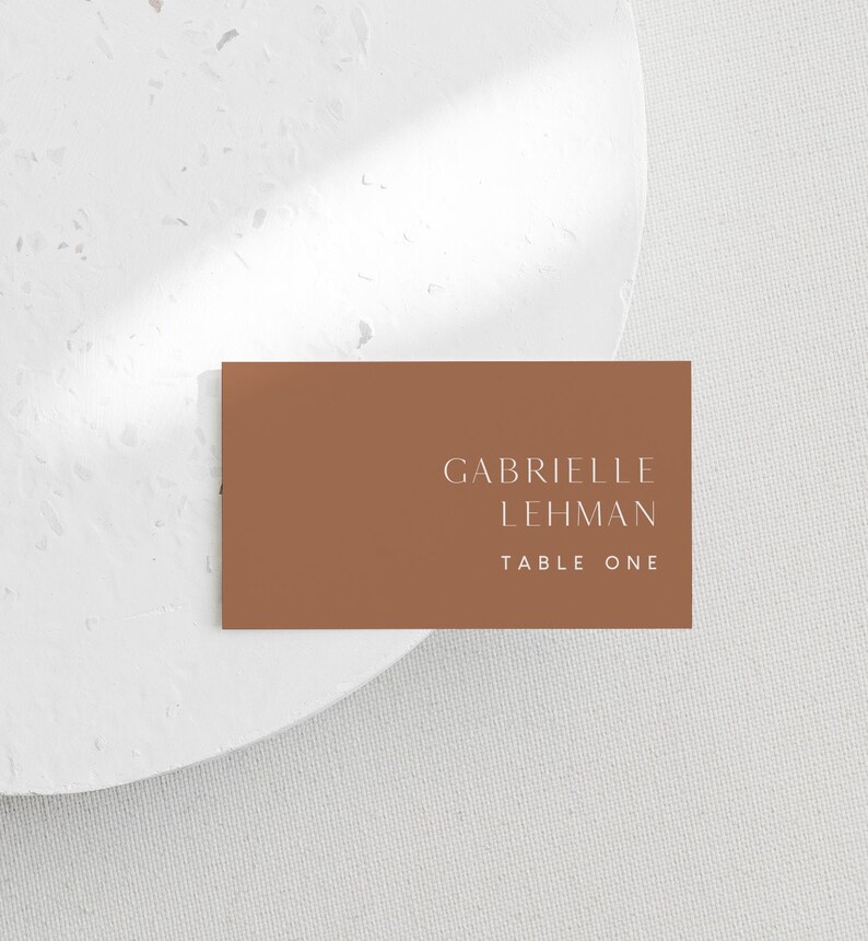 Terracotta Place Card Template, Printable Minimalist Wedding Buffet ...