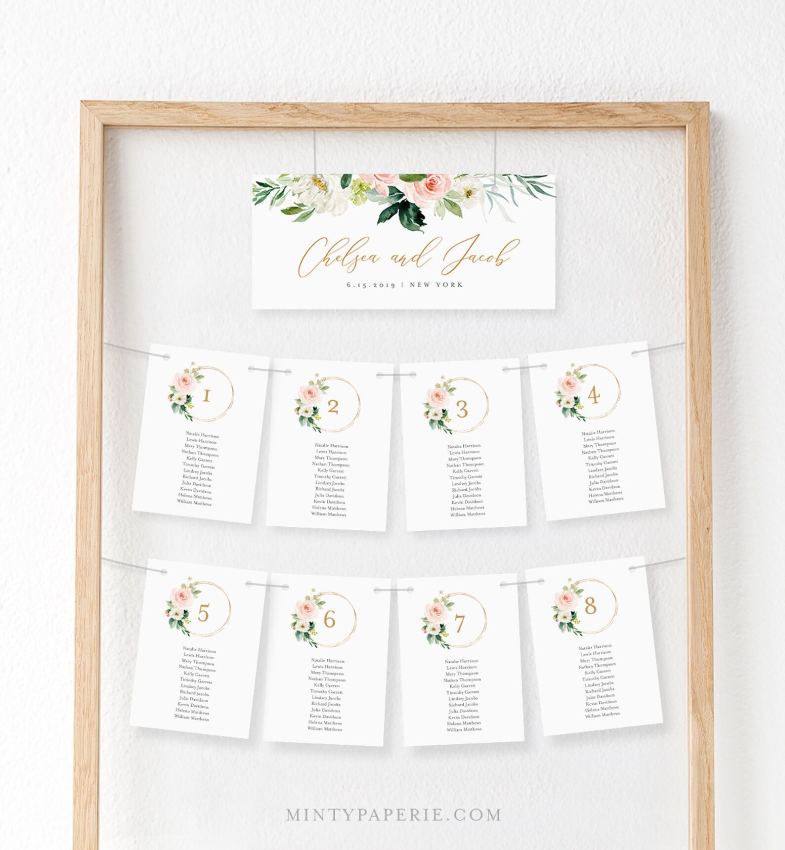 Seating Chart Printable Table Seating Cards Boho Floral | Etsy