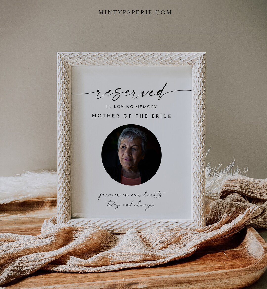 Reserved Seating, in Loving Memory Sign, Minimalist Wedding Memorial ...