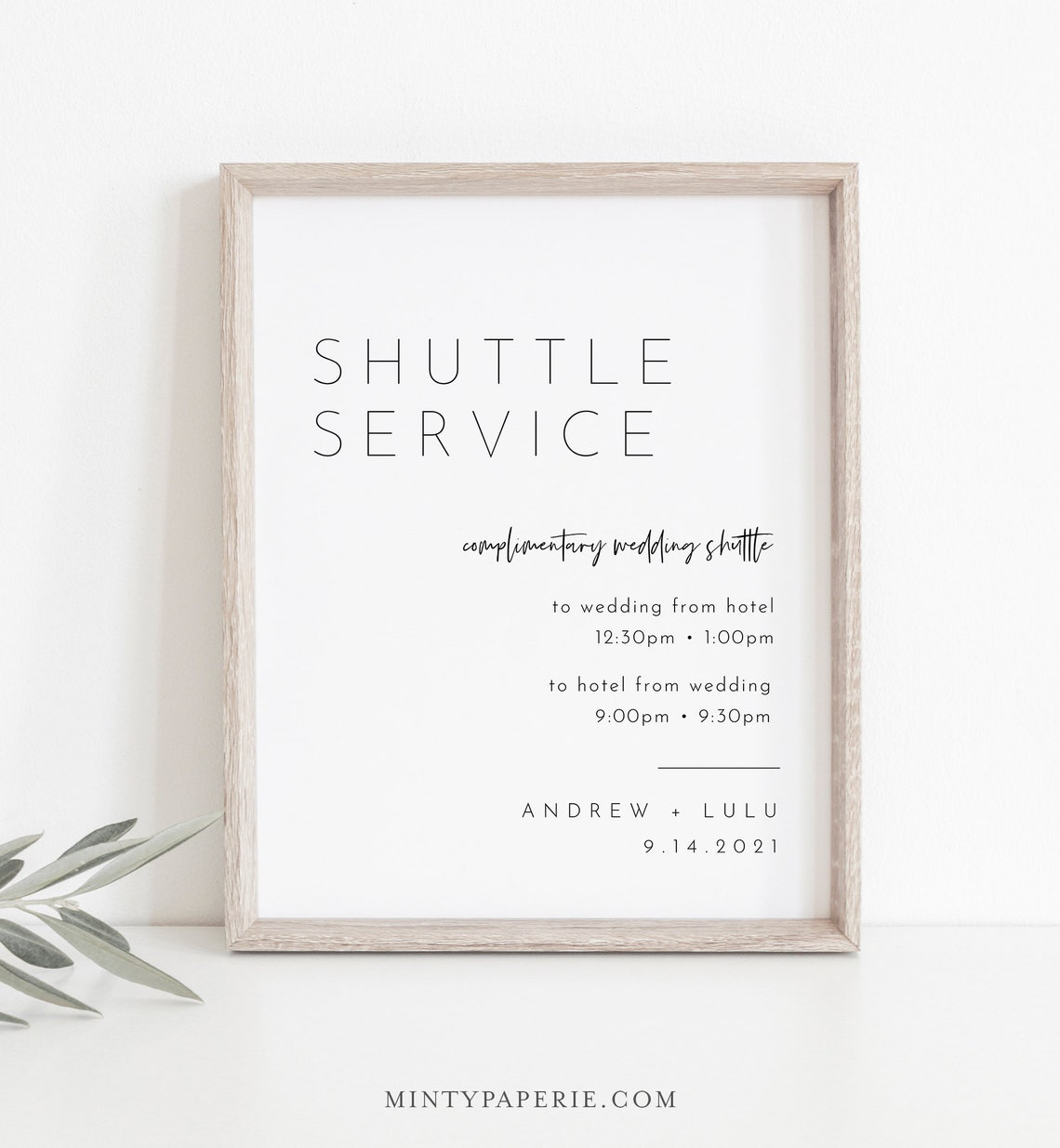 Shuttle Service Wedding Sign Minimalist Transportation Sign - Etsy