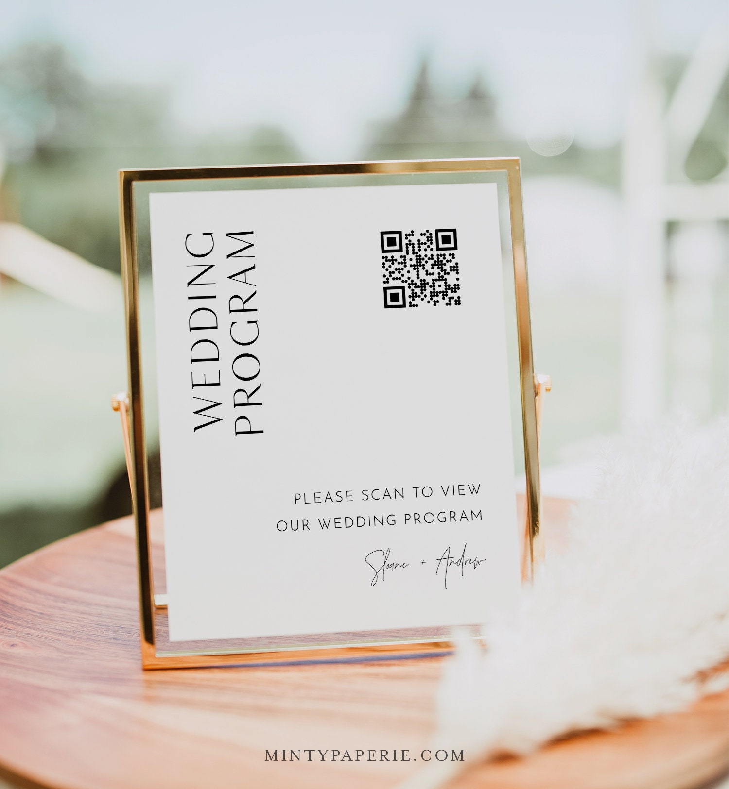 QR Code Wedding Program, Scan QR Code for Order of Service, Minimalist ... QR Code Wedding Program, Scan QR Code for Order of Service, Minimalist ...