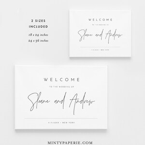 Minimalist Welcome Sign, Printable Classic Modern Wedding or Bridal ...
