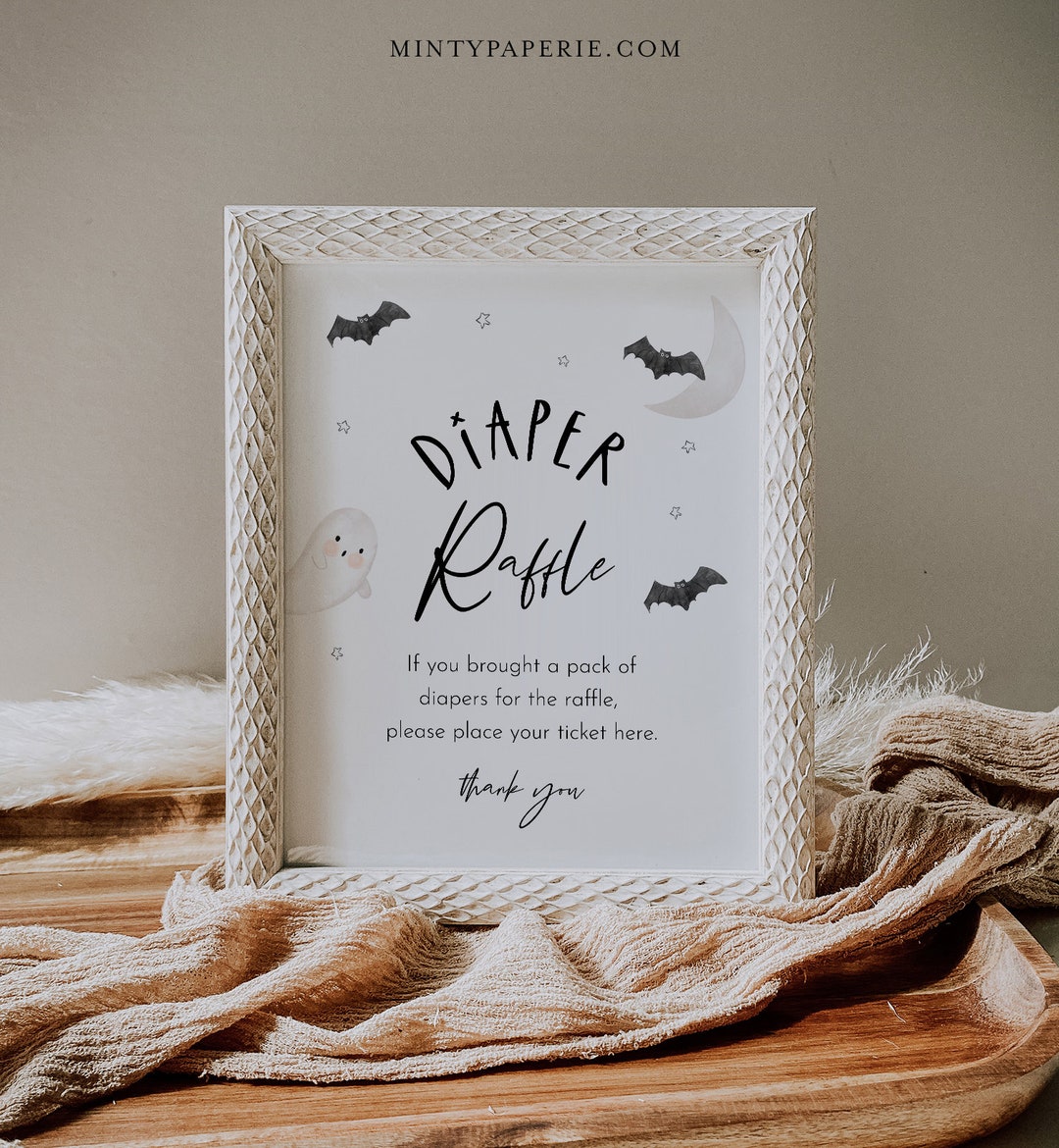 Halloween Diaper Raffle Game, Printable Boo Baby Shower Diaper Raffle ...