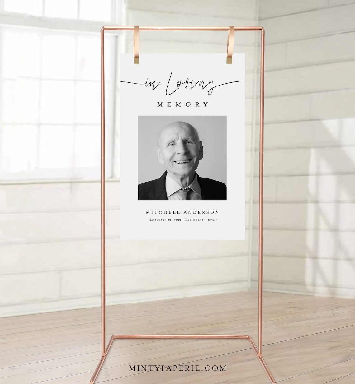 Funeral Memorial Sign Minimalist Funeral Welcome Poster | Etsy