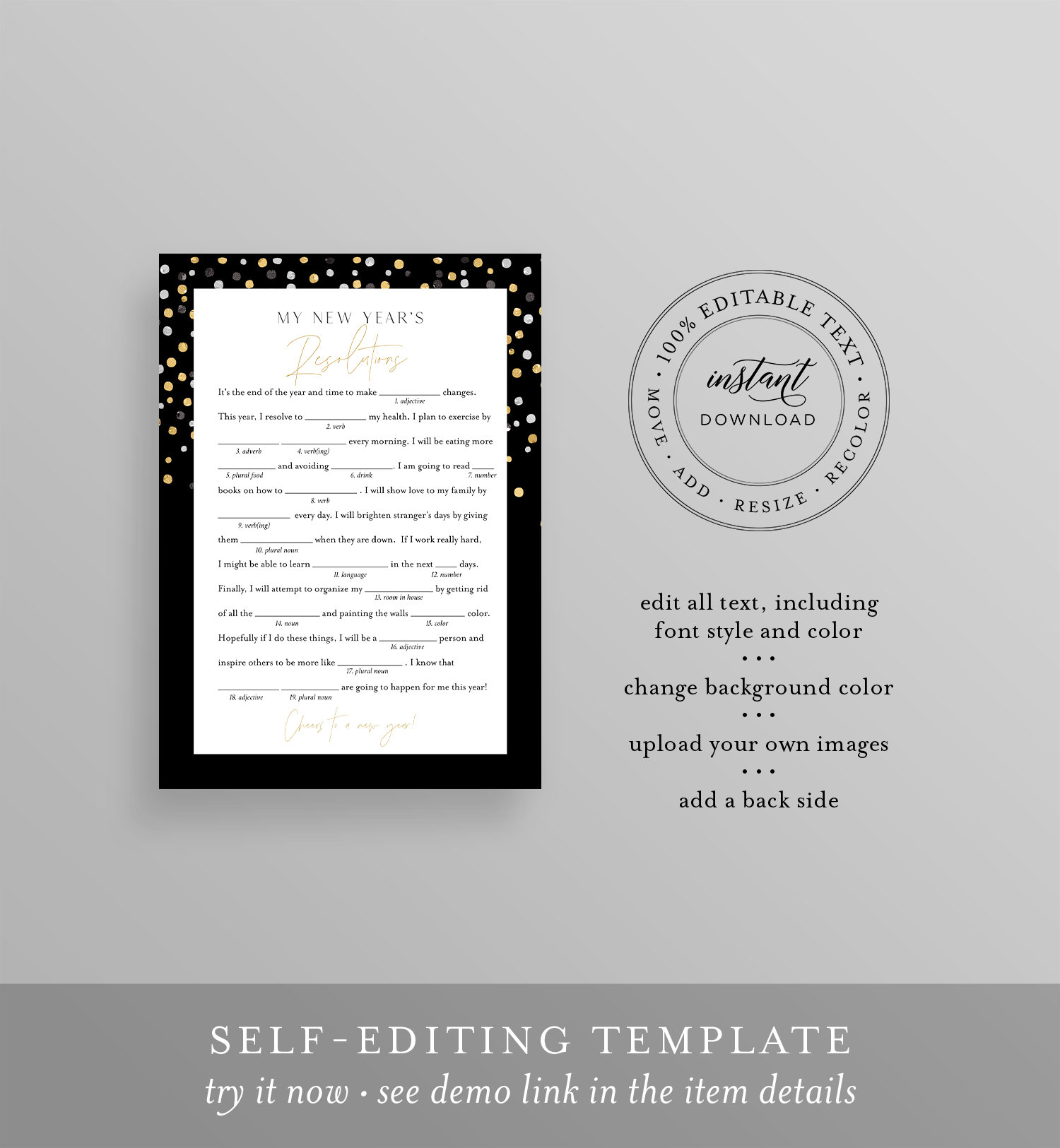 New Years Mad Libs Game Printable 2022 New Years Eve Party - Etsy