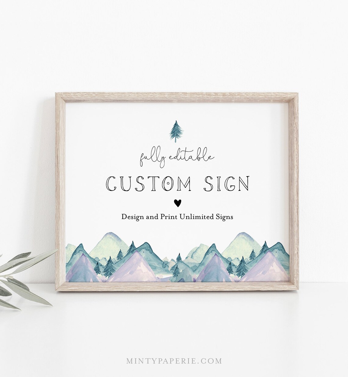 Mountain Custom Wedding Sign Template, INSTANT DOWNLOAD, 100% Editable ...