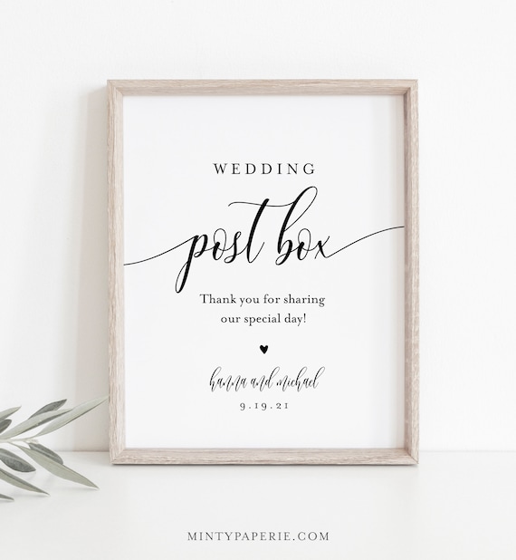 Wedding Post Box Sign Wedding Card Sign Minimalist Modern | Etsy UK