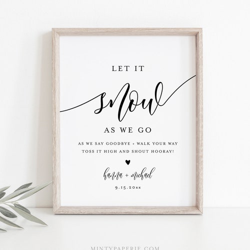 Let It Snow Send off Sign Snow Confetti Wedding Sendoff - Etsy