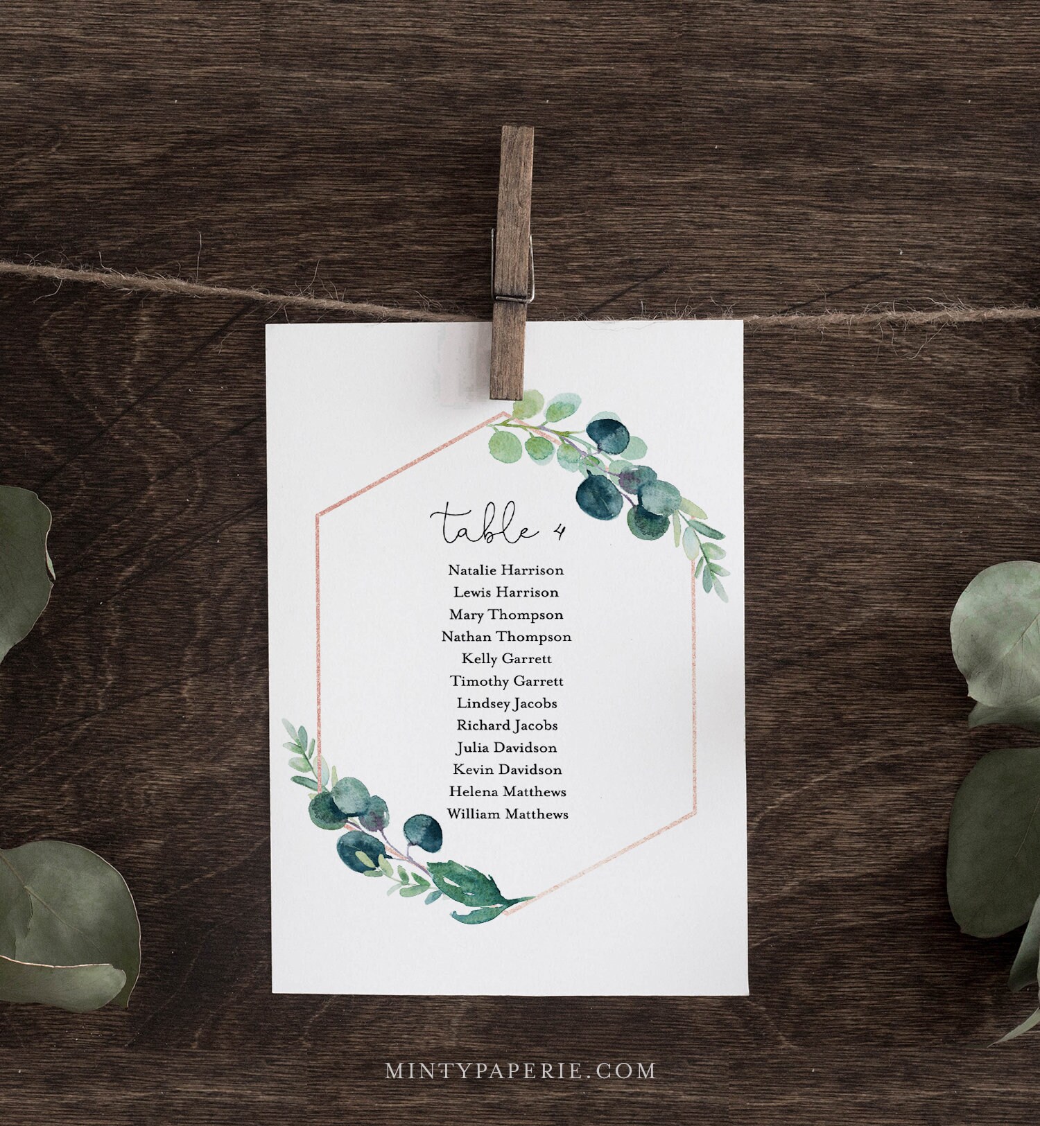 Seating Chart Printable Table Seating Cards Greenery Wedding - Etsy