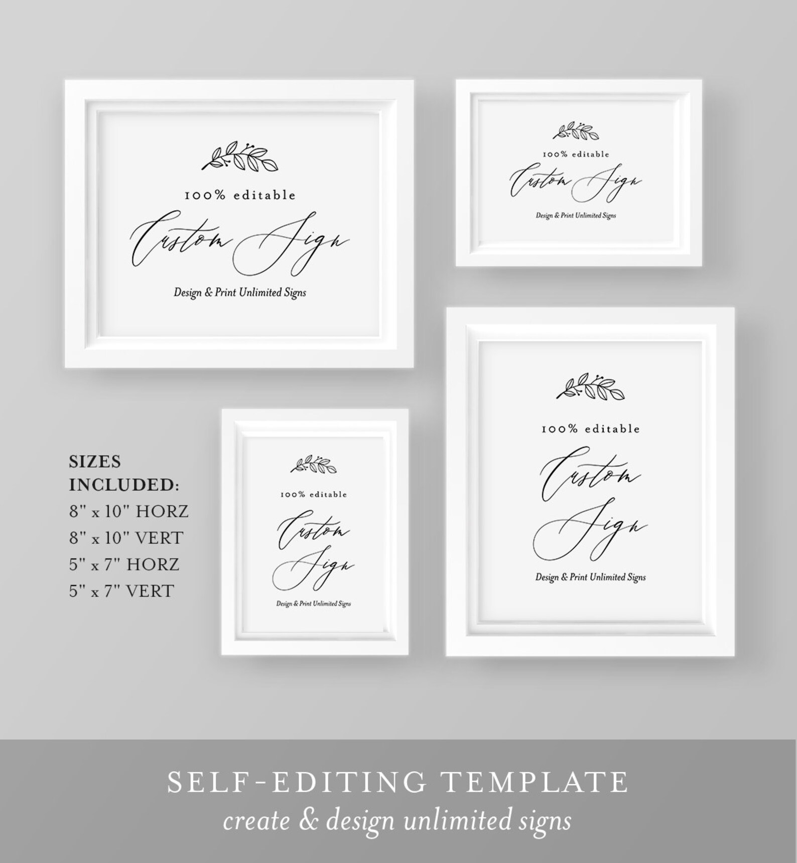 Editable Wedding Sign Template Create Unlimited Custom Signs | Etsy