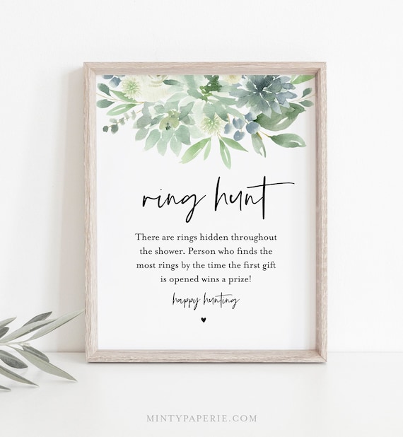 Ring Hunt Game Bridal Shower Game Sign Instant Download Printable 134 ...